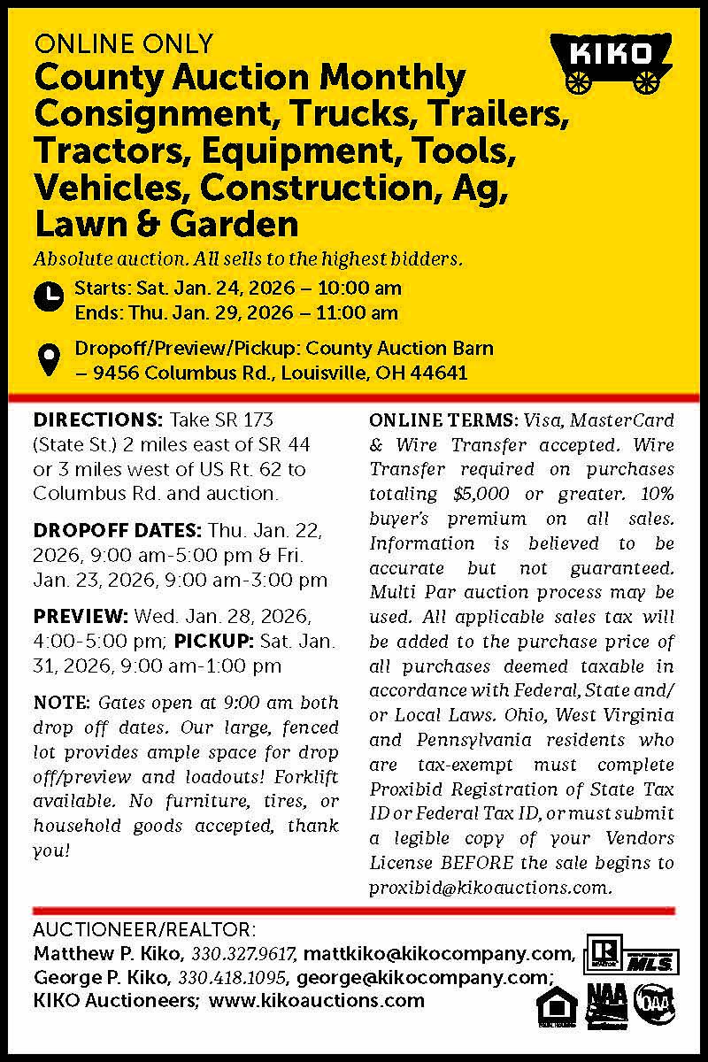 ONLINE ONLY. Consigned trucks, trailers, tools, and misc. Auction ...